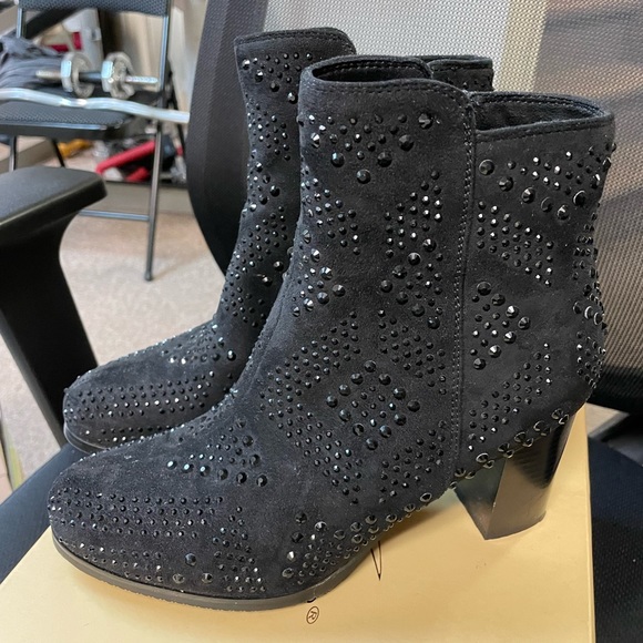 azura | Shoes | Azure Italian Rhinestone Booties 37 Runs Large | Poshmark